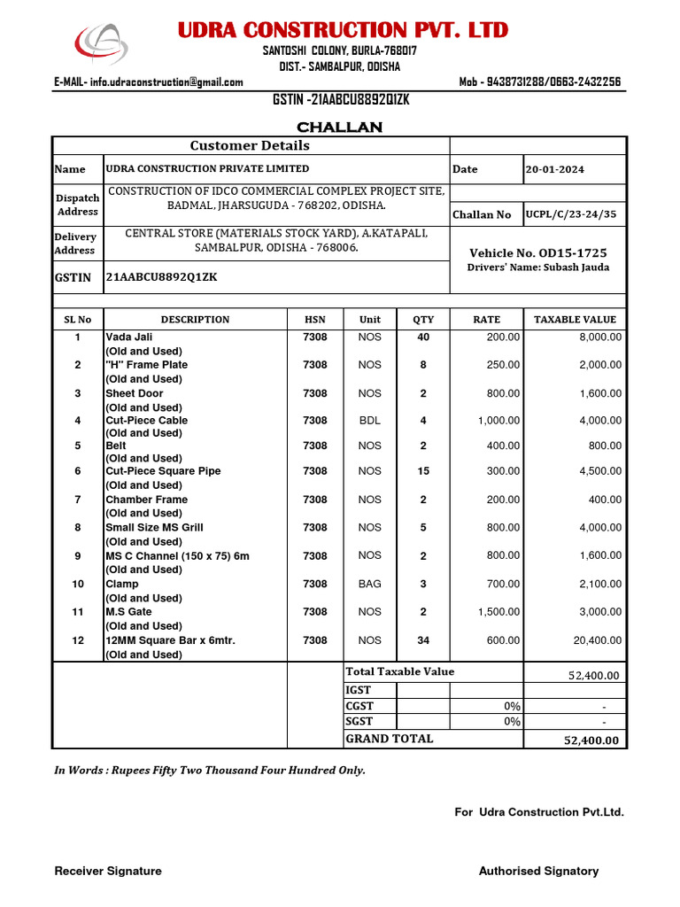 Challan 20.01.2024 | PDF