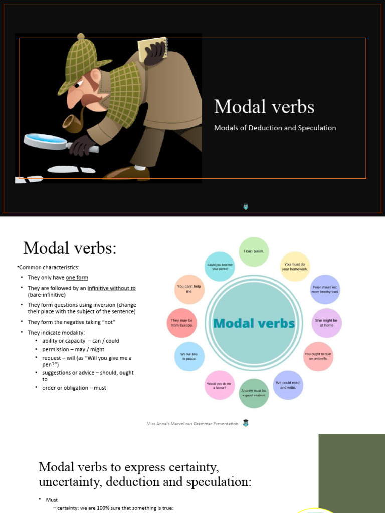 Modal Verbs: Deduction & Speculation Guide | PDF | Verb | Language ...
