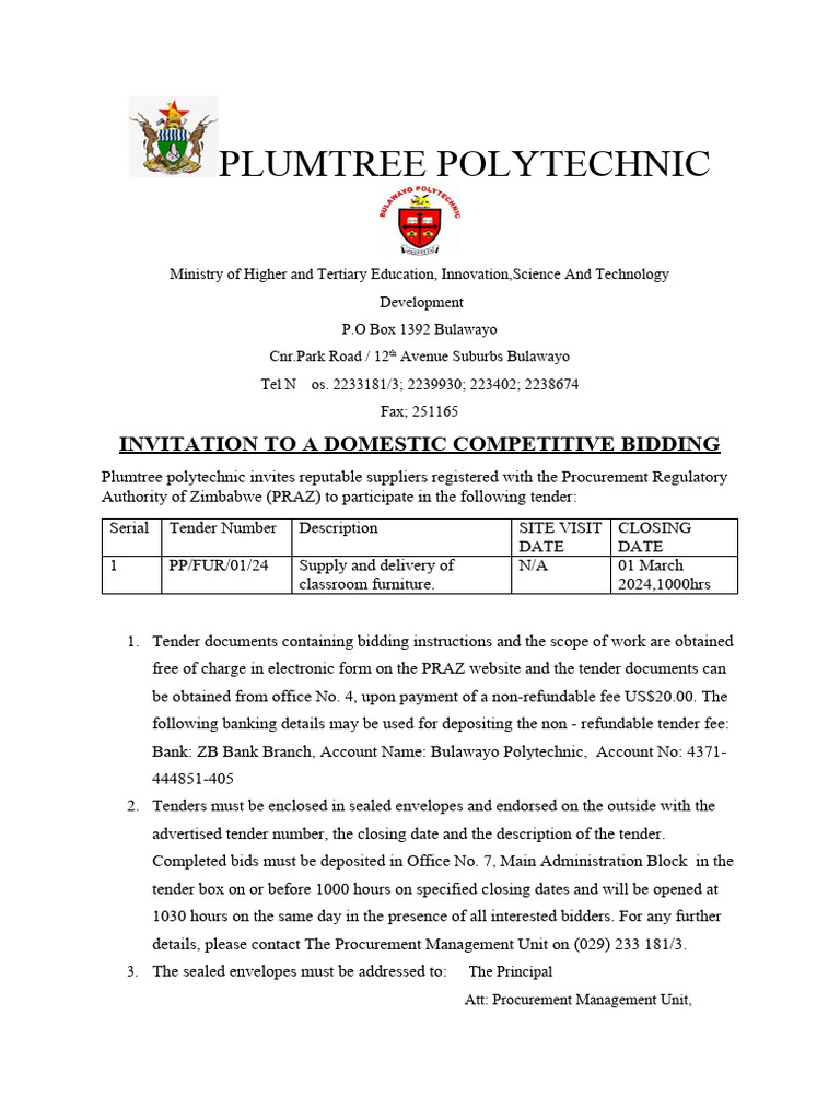 Plumtree Polytechnic | PDF