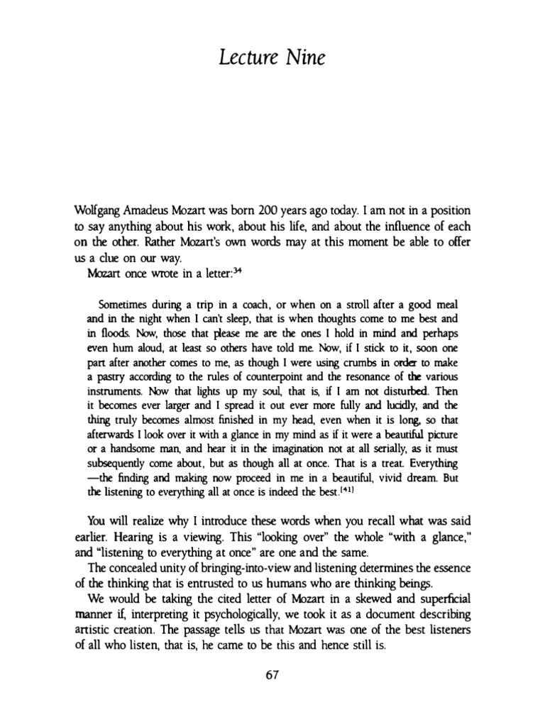 Martin Heidegger - The Principle of Reason - Lecture 9 and 10 | PDF ...