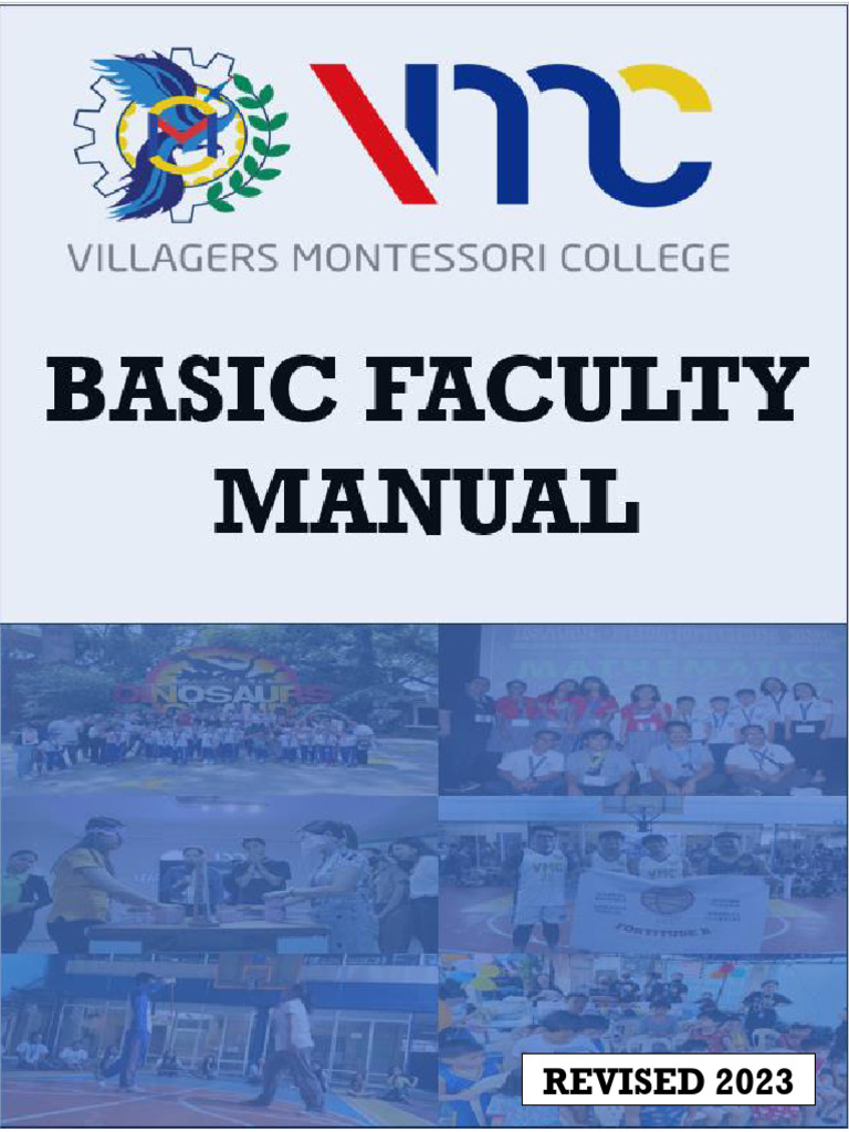 VMC Faculty Manual | PDF | Curriculum | Montessori Education