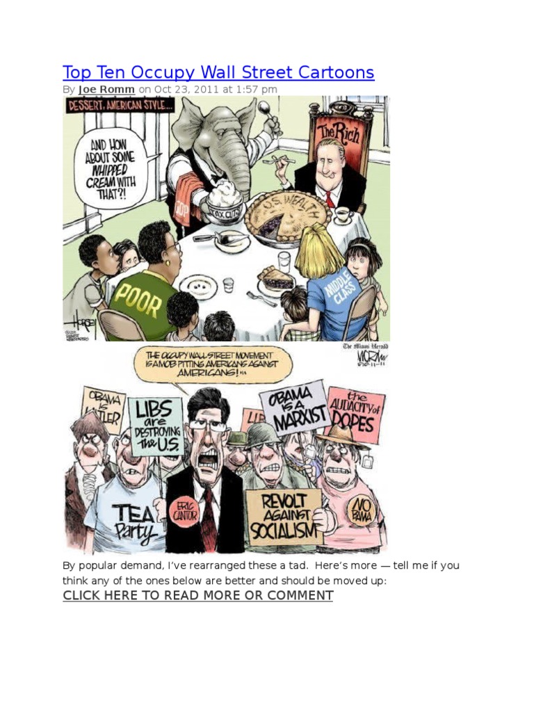 23-10-11 Top Ten Occupy Wall Street Cartoons | PDF