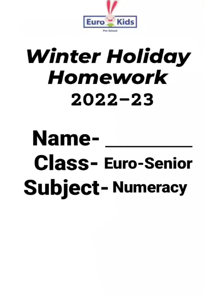 Numeracy Holiday Homework | PDF