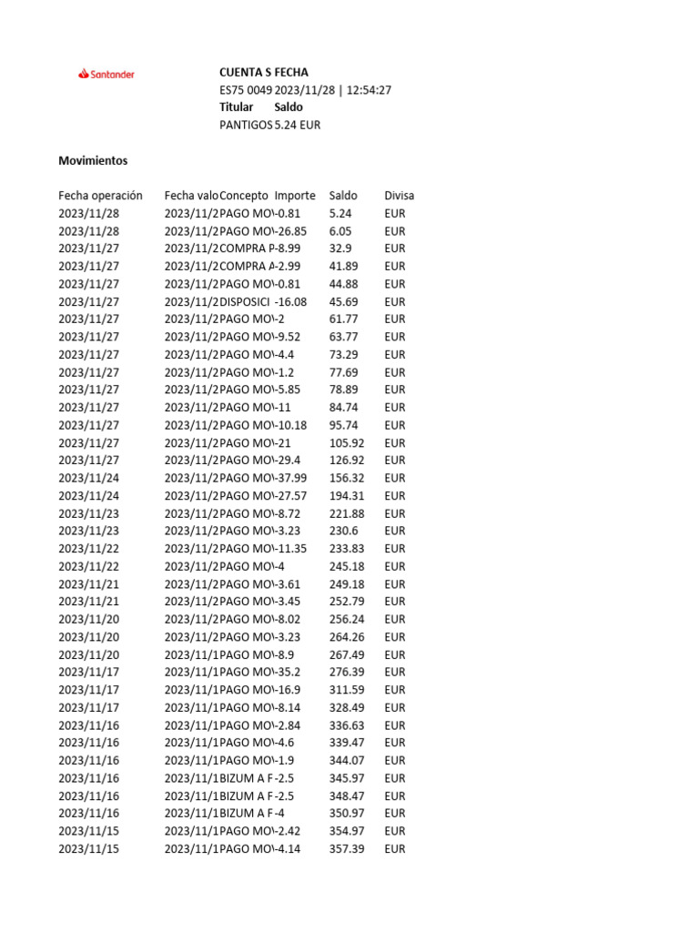 Relevé de compte ES75 0049 | PDF