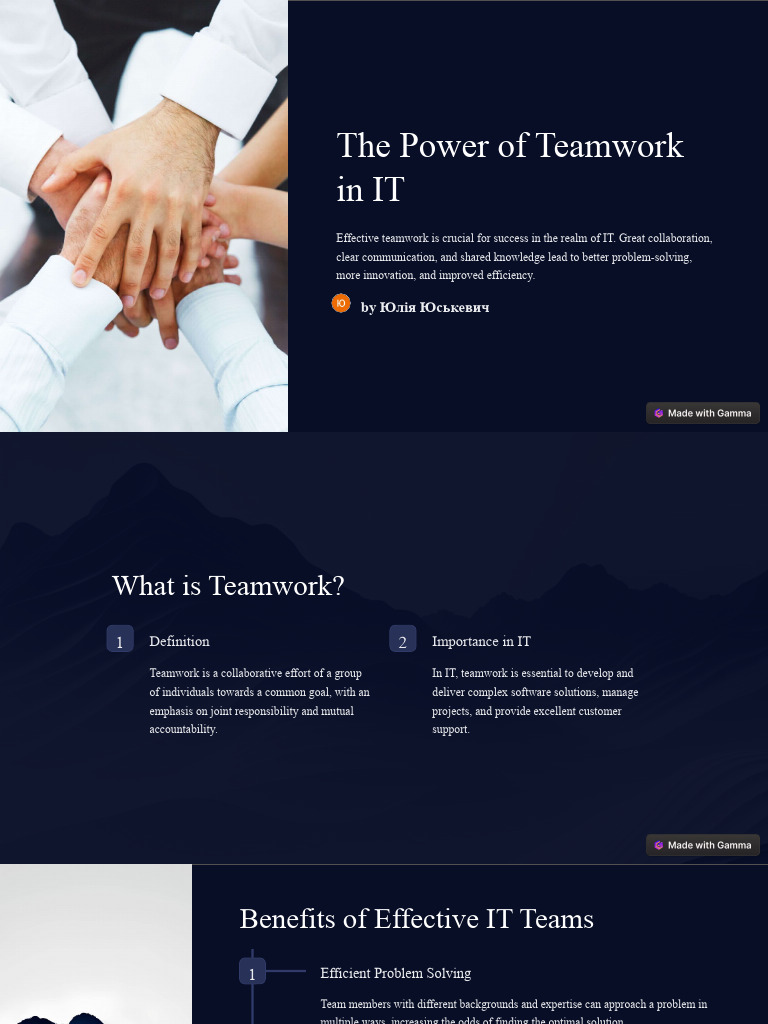 The Power of Teamwork in IT | PDF | Team Building | Collaboration