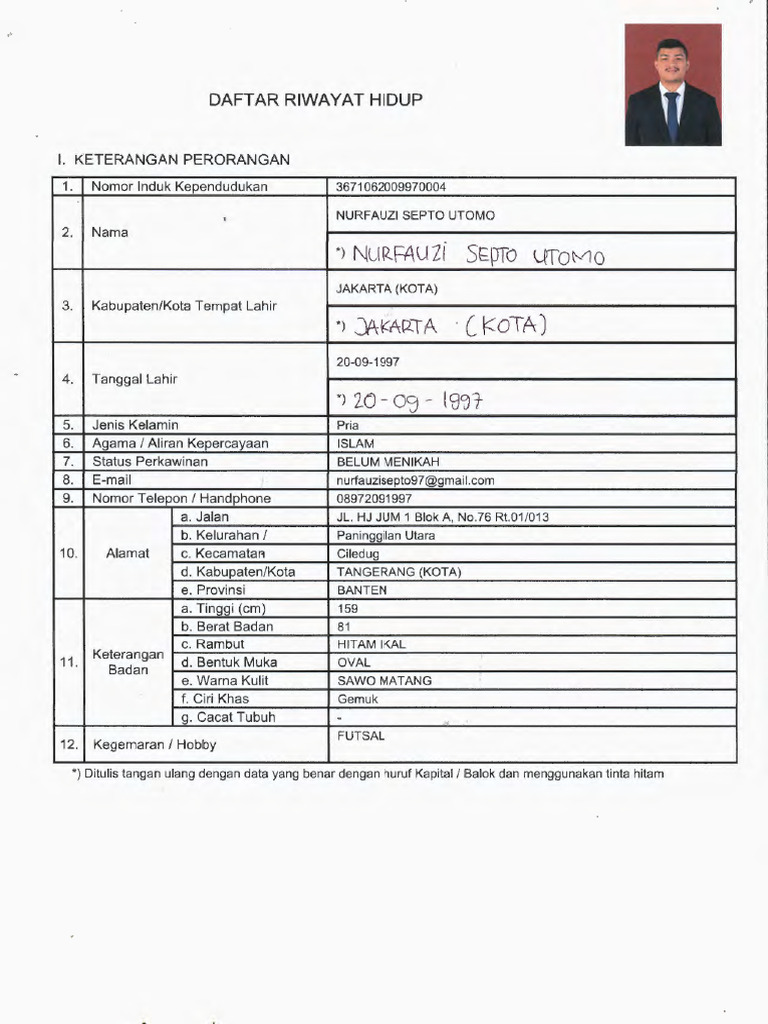 Contoh DRH PPPK 2024 Nurfauzi | PDF