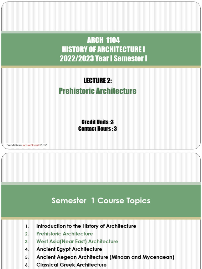 2022-23 History of Architecture I-ARCH 1104 Lec2 | PDF | Anno Domini | Paleolithic