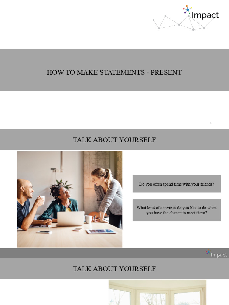 IMPACT - How To Make Statements - Present | PDF | Grammar | Linguistics