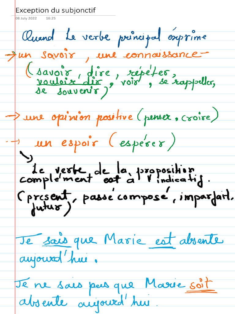 Exception Du Subjonctif | PDF
