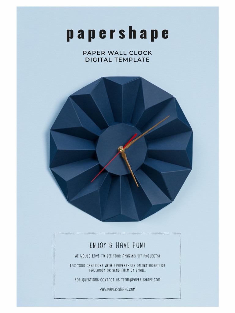 Instructions Wall Clock - Papershape | PDF