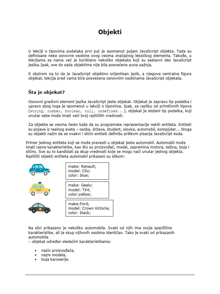 Objektno Orijentisano Programiranje - Objekti | PDF