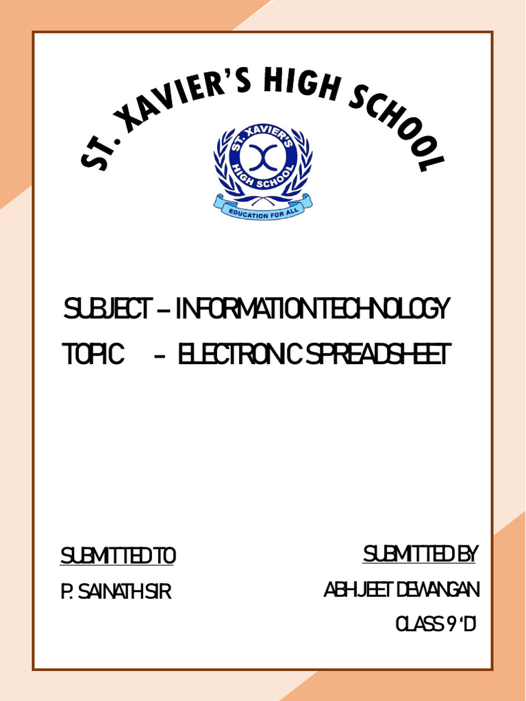 Electronic Spreadsheet | PDF | Spreadsheet | Microsoft Excel