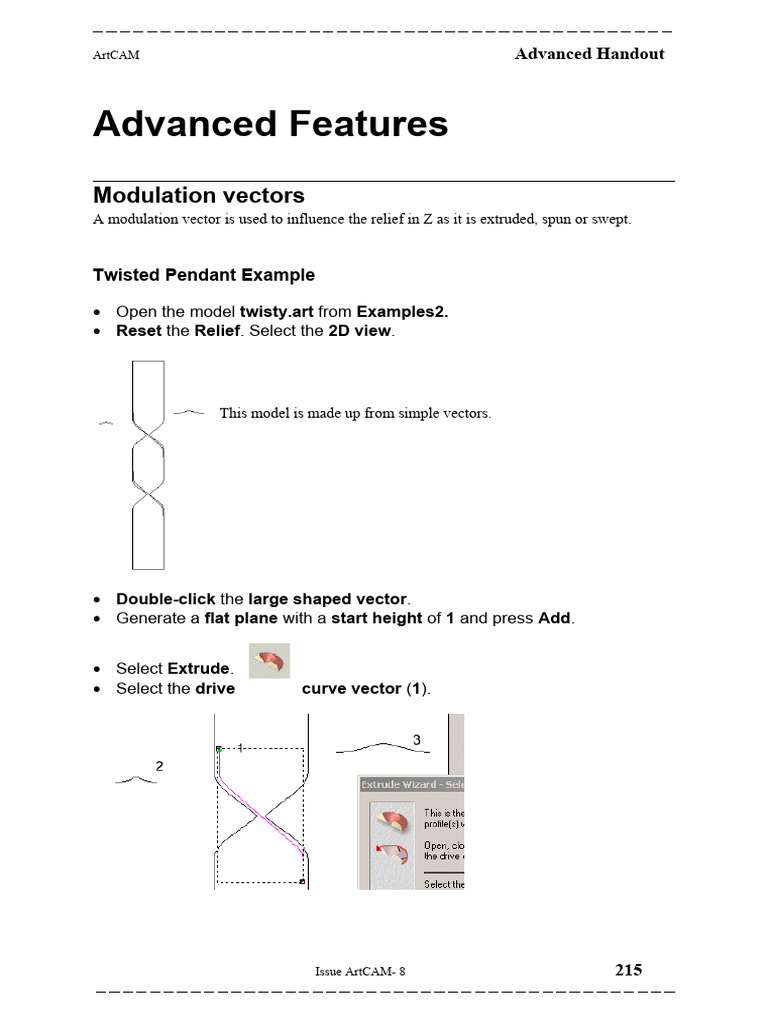 Artcam Advanced Handout | PDF | Texture Mapping | Rendering (Computer Graphics)