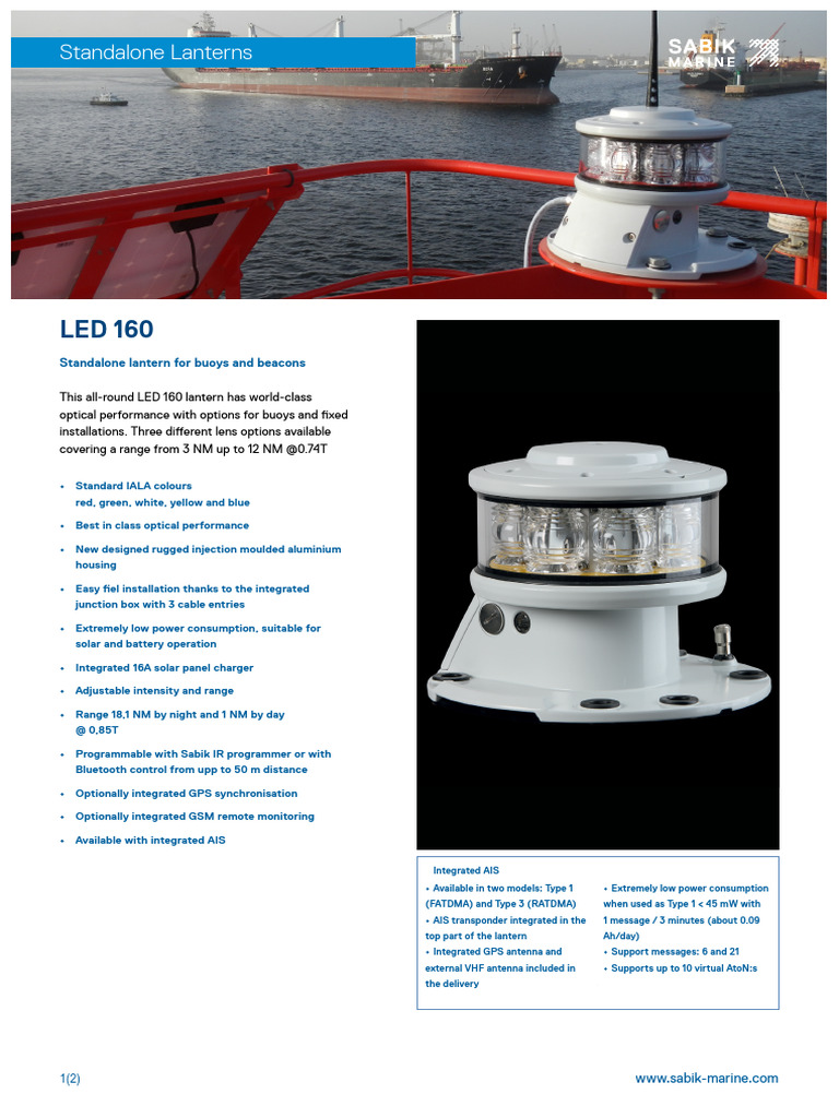 Sabik Marine Datasheet Led 160 | PDF | Electrical Engineering | Electronics