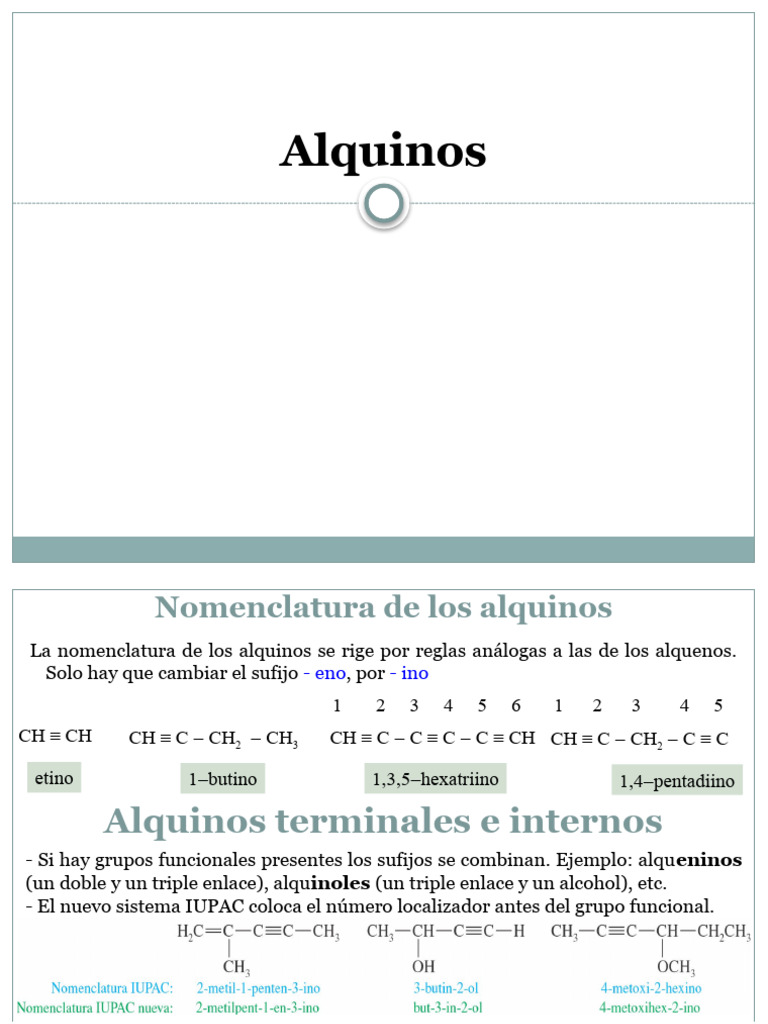 3-Hidrocarburos Alquinos | PDF | Hidrogenación | Enlace químico