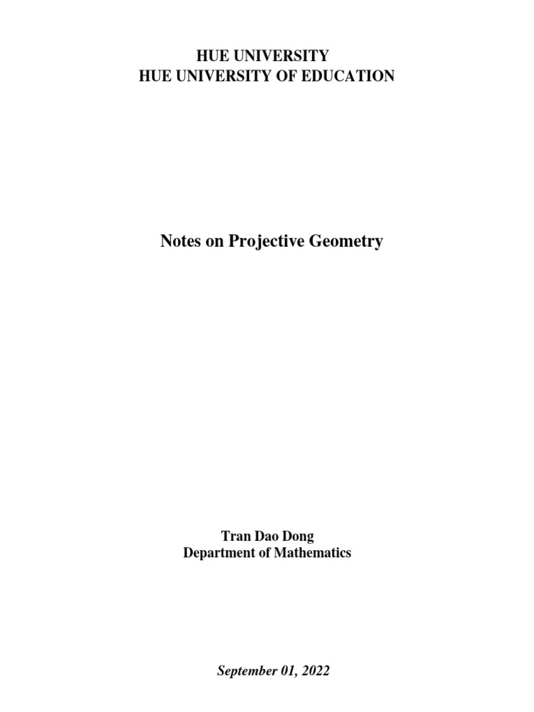 A Projective Geometry - Chapter 1 | PDF | Projective Geometry | Geometry