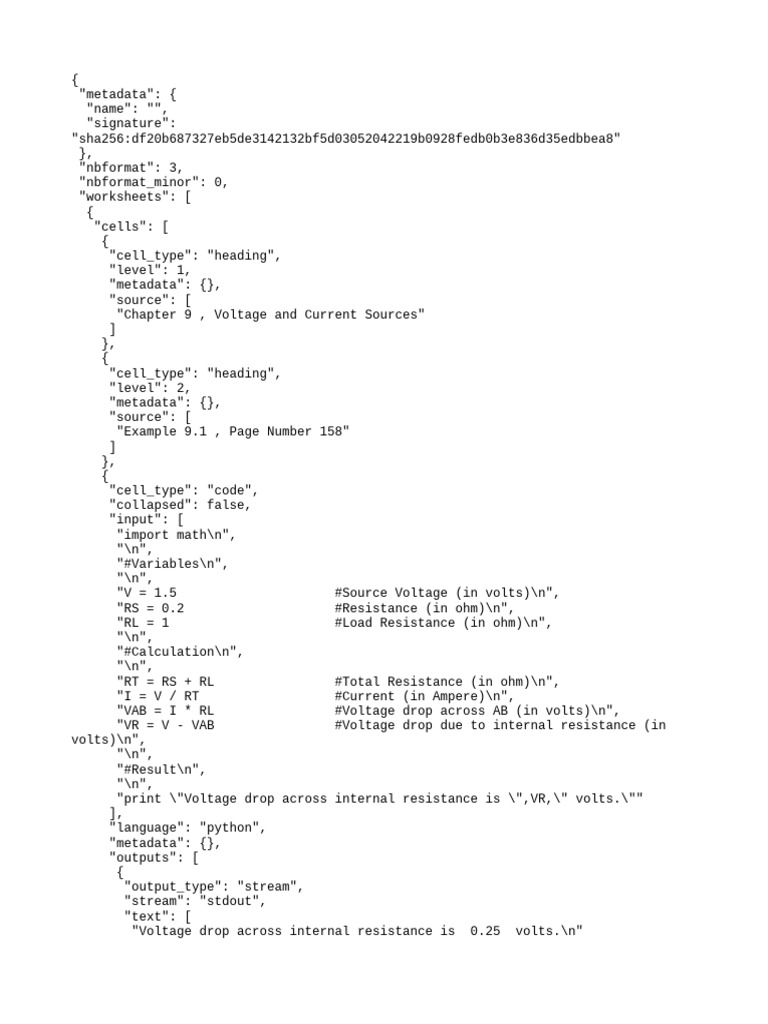 Voltage and Current Sources Examples | PDF | Volt | Electrical Resistance And Conductance