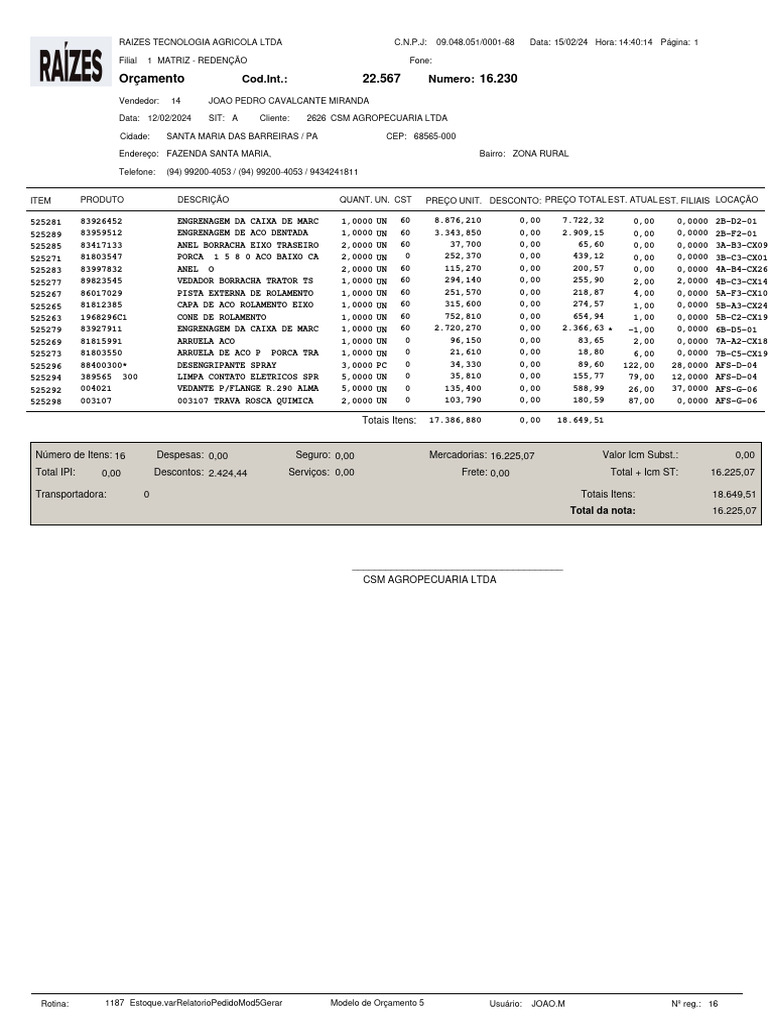 Req 653 - Raizes | PDF
