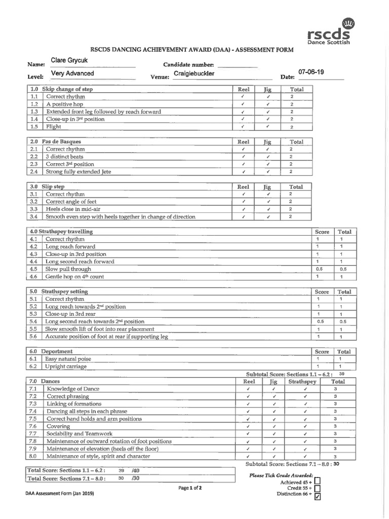 DAA Assessment Form - ALL | PDF