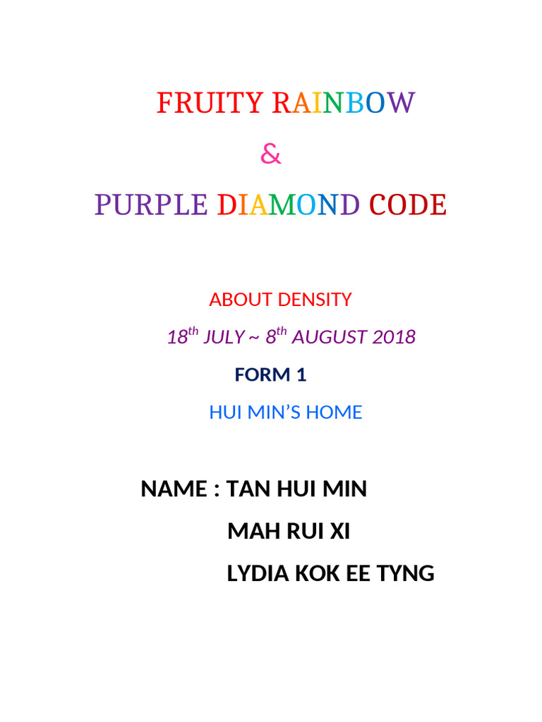 Science Project FOLIO About Density KSSM Form 1 | PDF | Density | Soft Drink