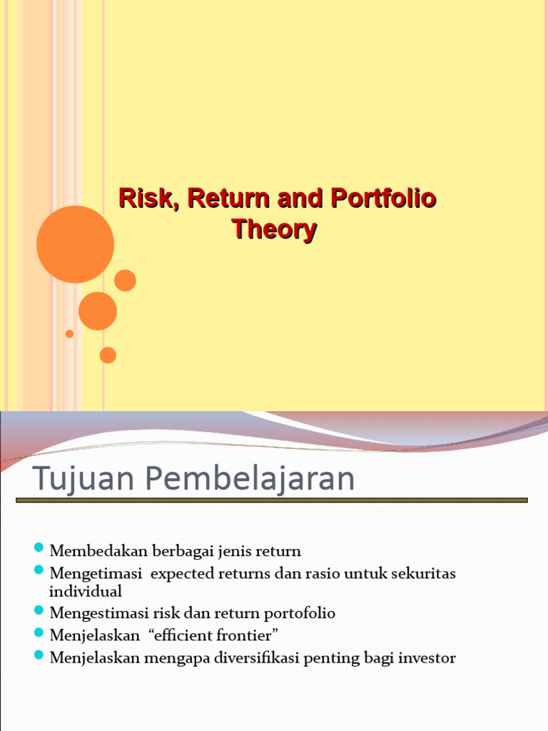 2 Resiko, Return, Dan Teori Portofolio | PDF | Bisnis | Pengelolaan Keuangan & Uang
