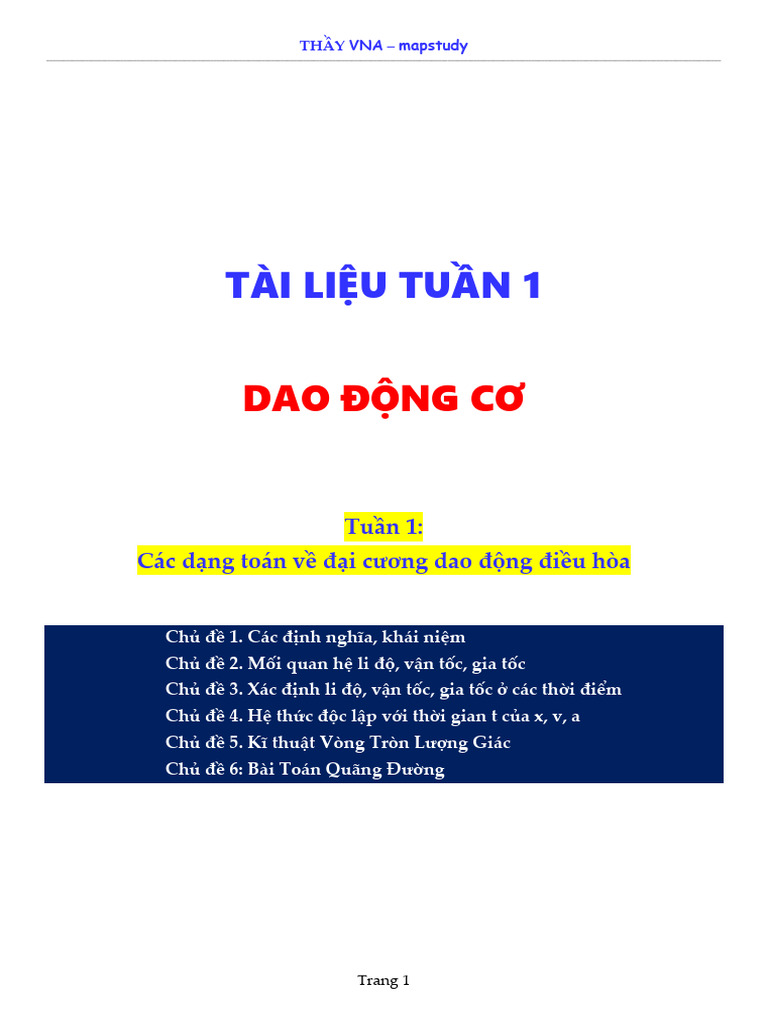 Tài liệu Tuần 1 - Live E - Thầy VNA pdpd | PDF
