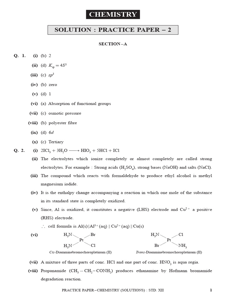 MQP Ans 02 | PDF | Chemical Reactions | Denaturation (Biochemistry)