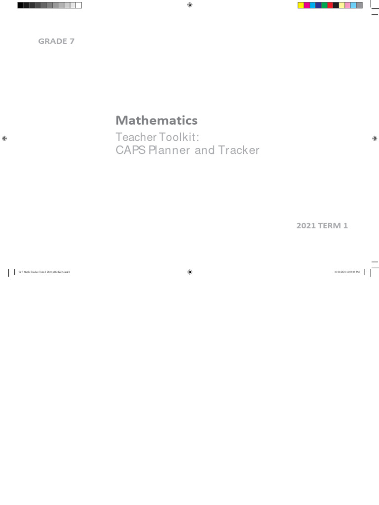 Corvs GR 7 Term 1 2021 Maths Tracker 1 | PDF