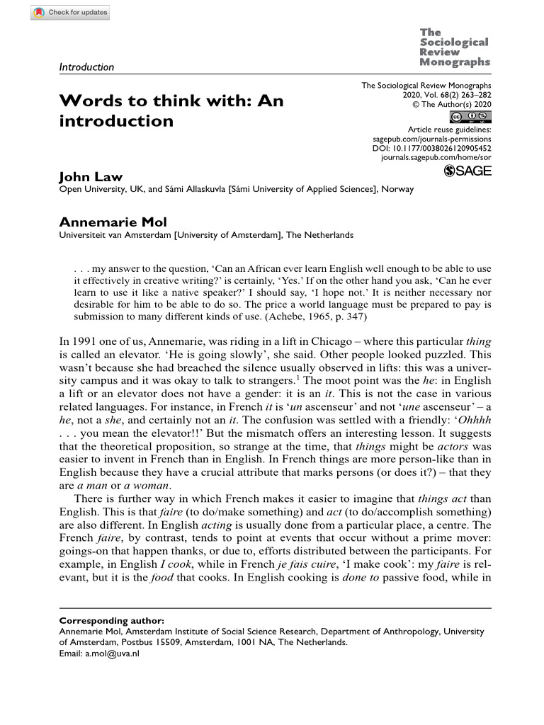 Law Mol 2020 Words To Think With An Introduction | PDF | Indonesian ...