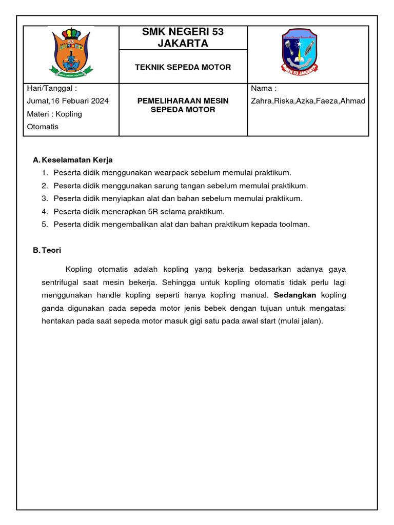 Pemeliharaan Kopling Motor Injeksi | PDF | Komputer | Teknologi & Rekayasa