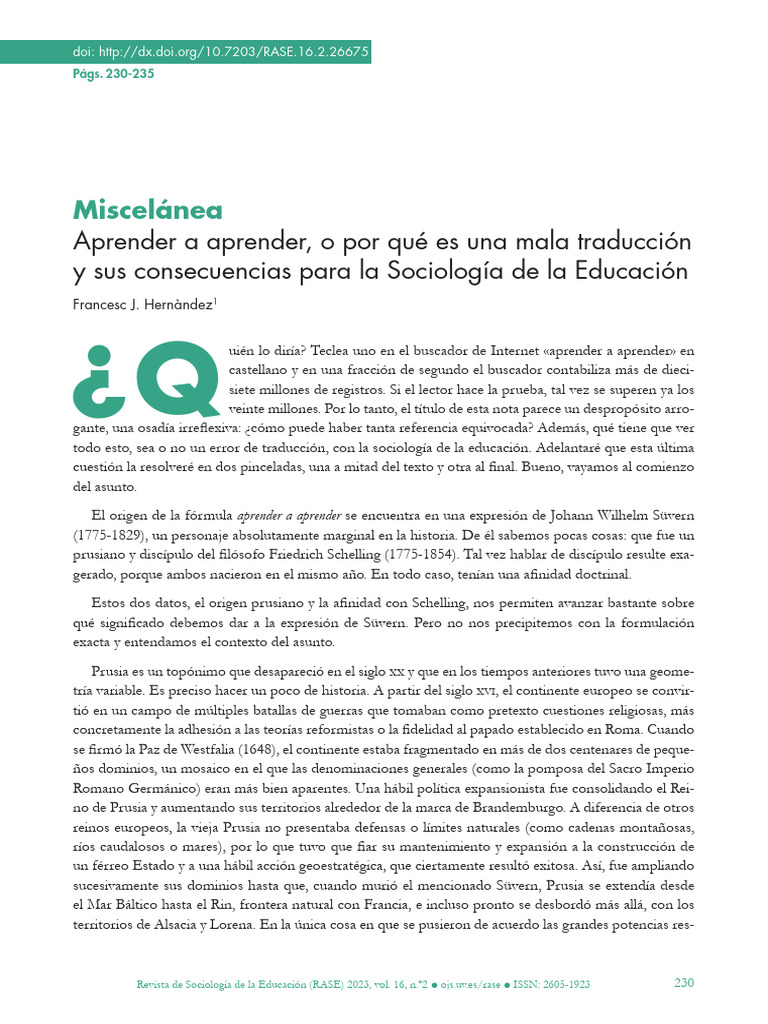 Miscelánea: Aprender A Aprender, o Por Qué Es Una Mala Traducción y Sus Consecuencias para La ...