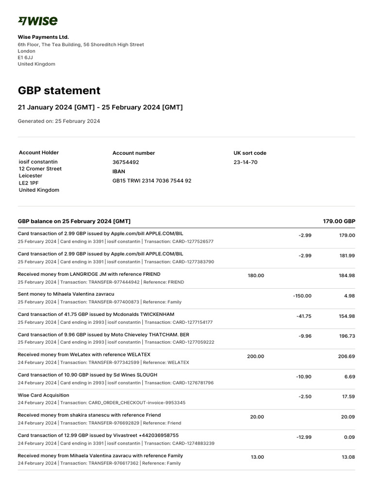 Balance Statement | PDF | Payments | Trade