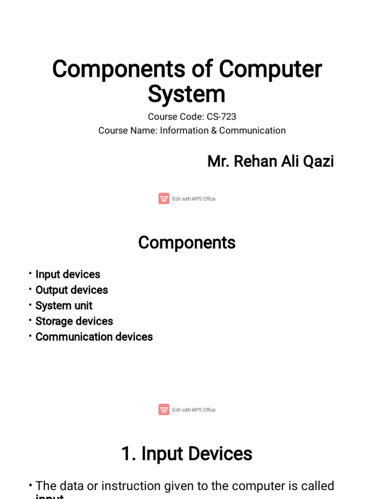 Components of Computer System 8 | PDF | Random Access Memory | Read Only Memory