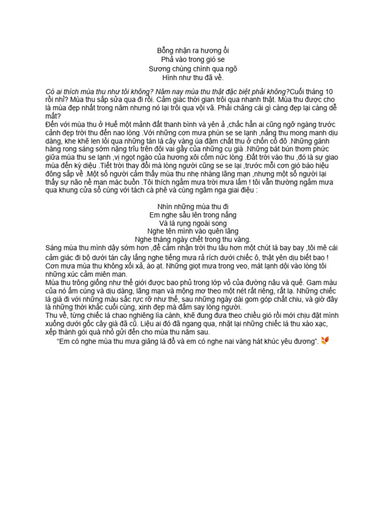 Mùa Thu | PDF