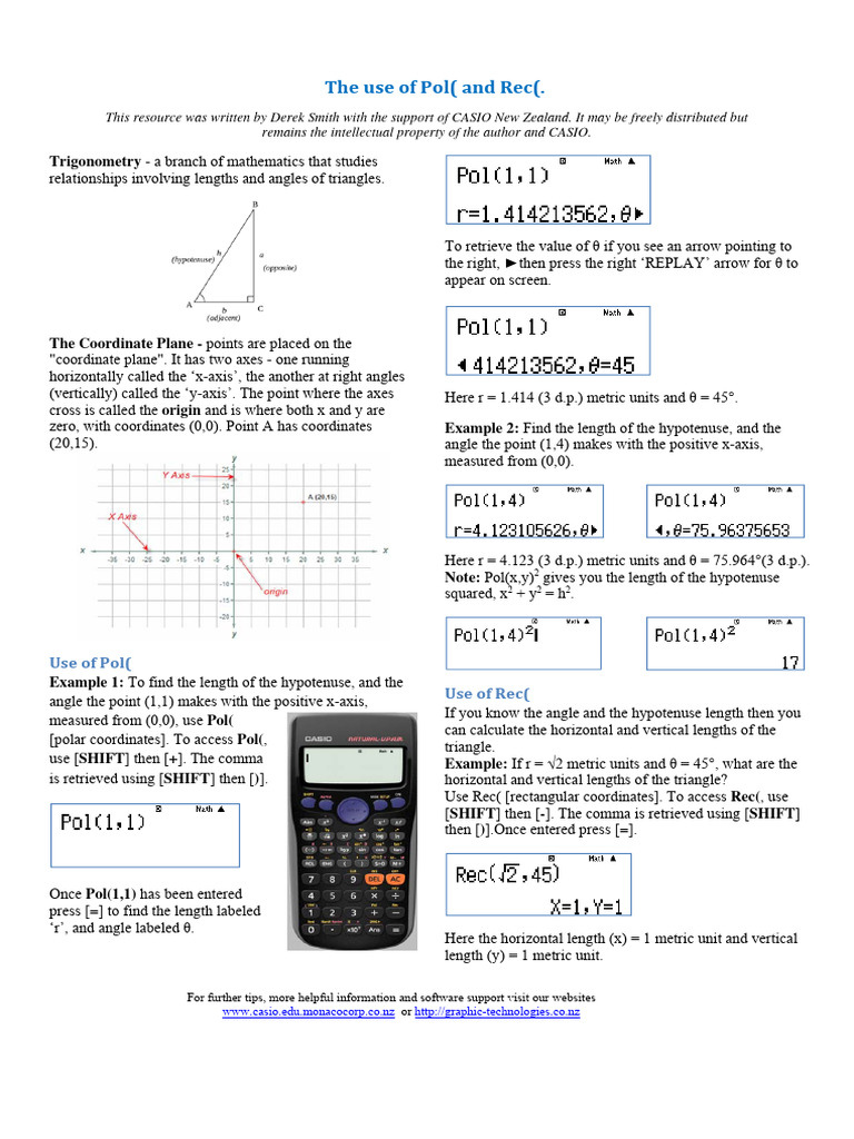 Use of Pol and Rec | PDF | Cartesian Coordinate System | Triangle