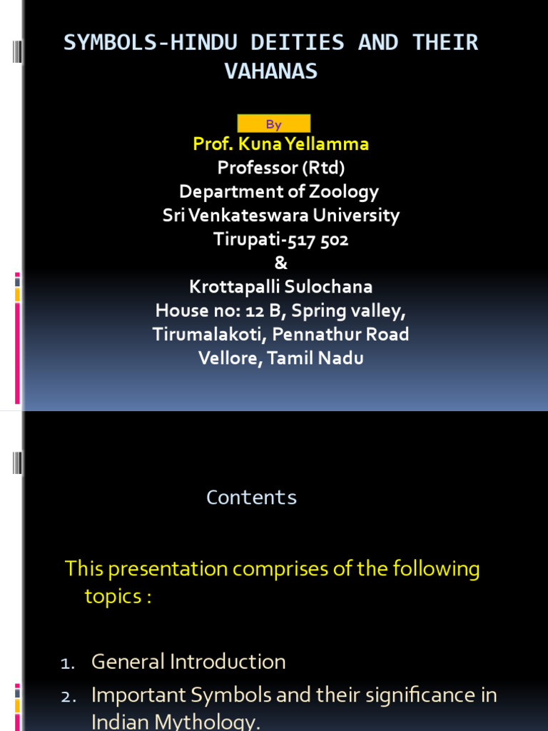 Symbols - Hindu Deities and Their Vahanas | PDF | Devi | Shiva