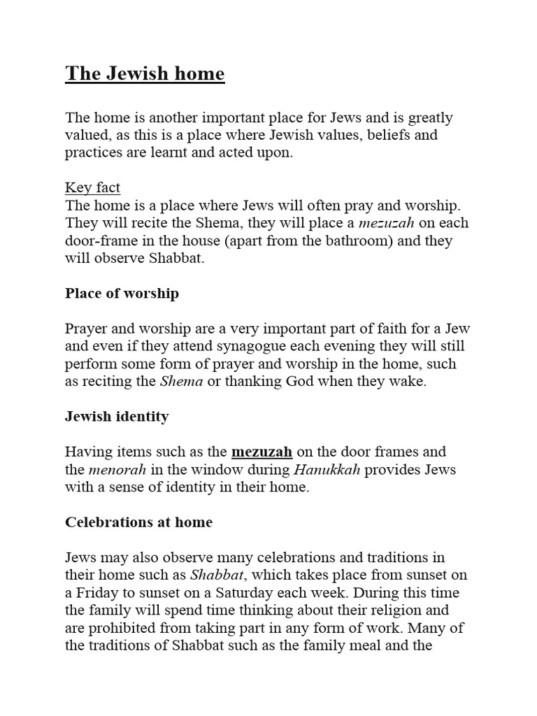 Importance of Jewish Home Practices | PDF | Foreign Language Studies ...