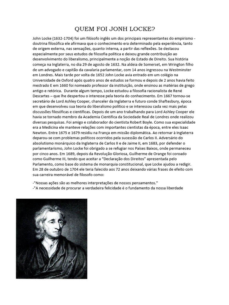 Quem Foi Jonh Locke | PDF | John Locke | Science