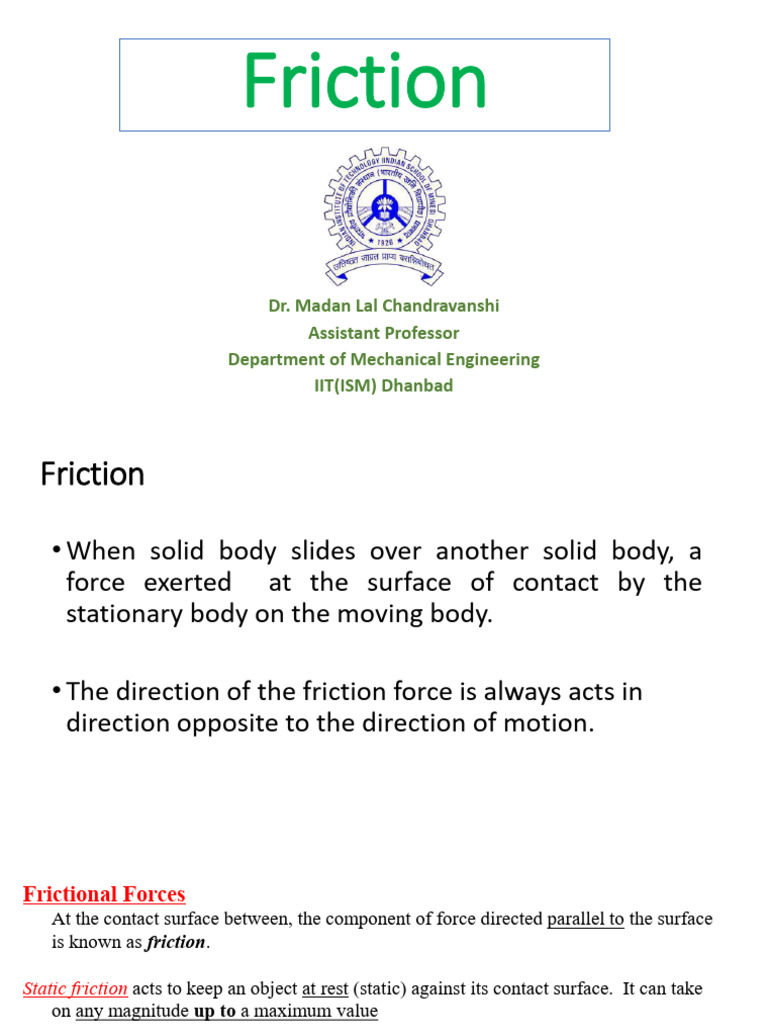 4 Module Friction | PDF | Friction | Force