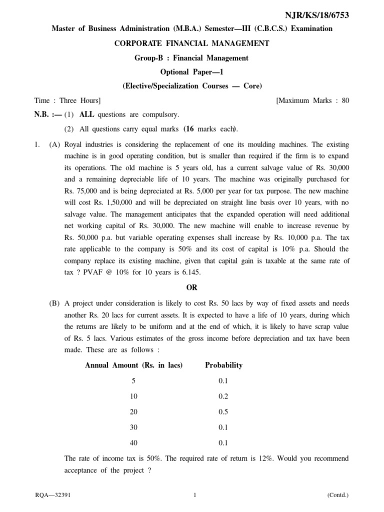 Corporate Financial Management | PDF | Depreciation | Dividend