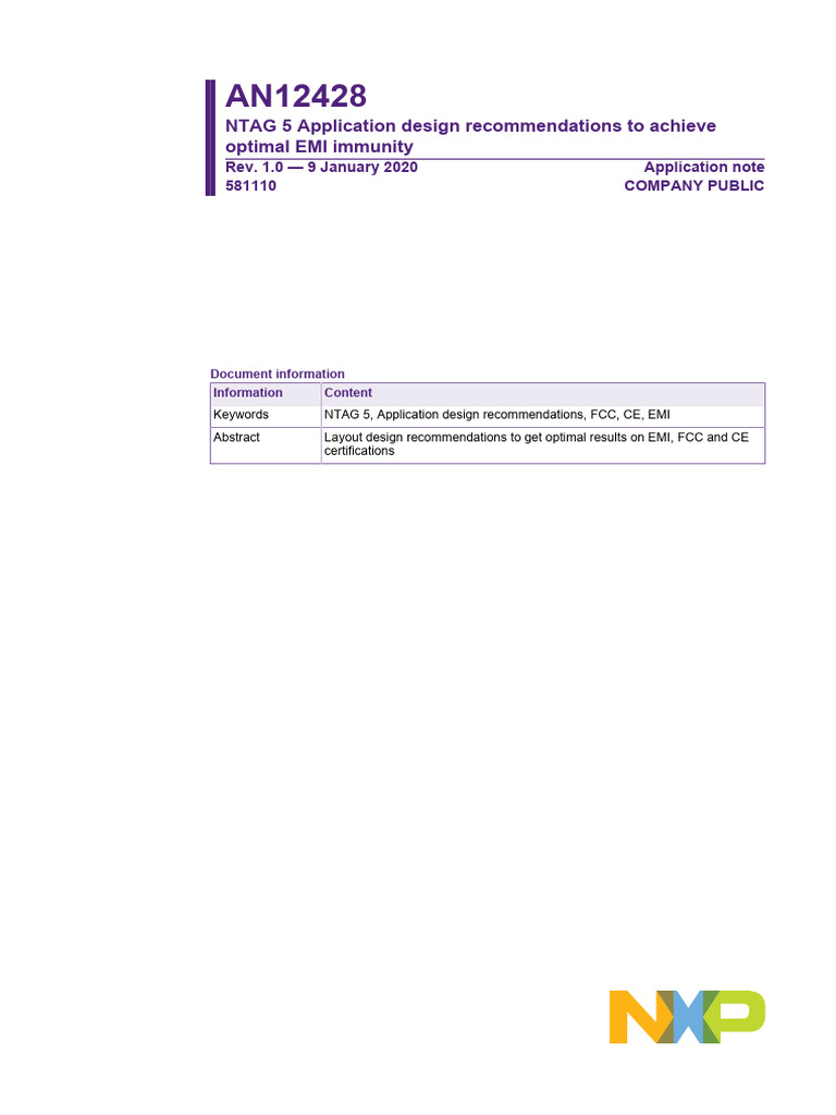 AN12428 - Application Design Recommendations To Achieve Optimal EMI ...