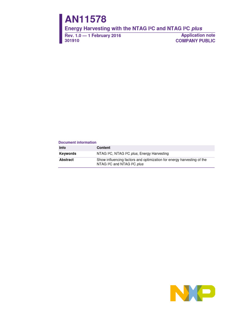 NTAG I²C Energy Harvesting Guide | PDF | Damages | Legal Liability