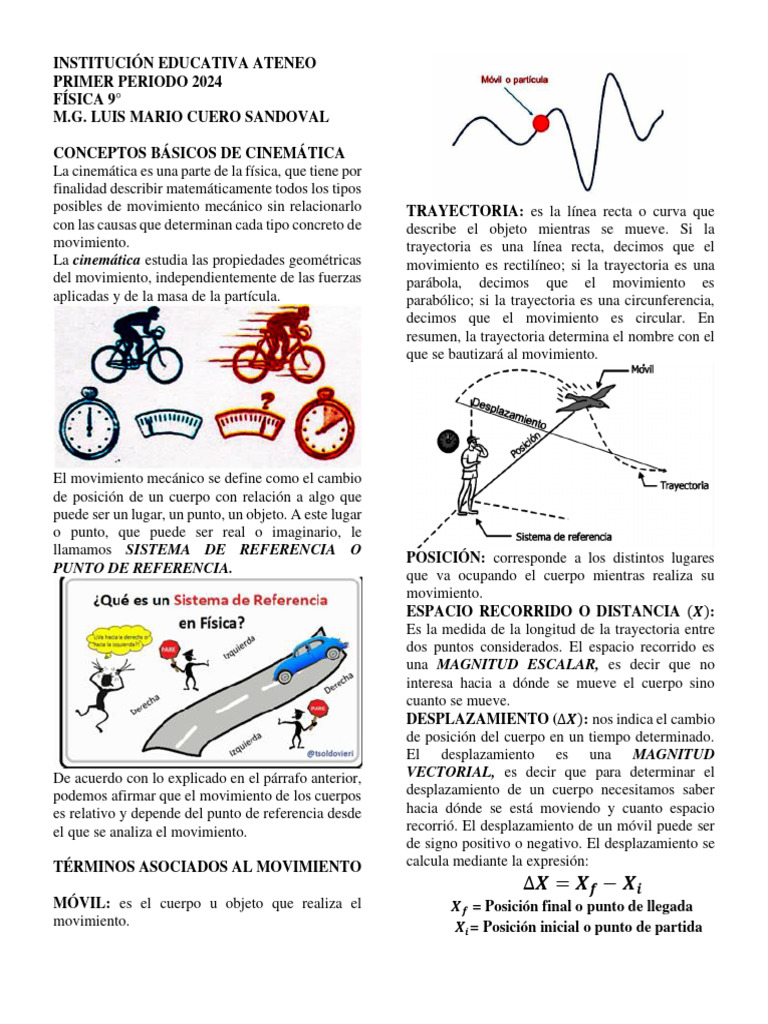 Conceptos Básicos de Cinemática-1 | PDF | Velocidad | Cinemática