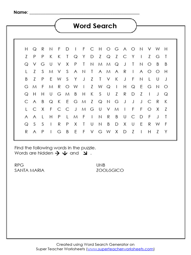 Super Teacher Worksheets Word Search | PDF | Word Search | Puzzles
