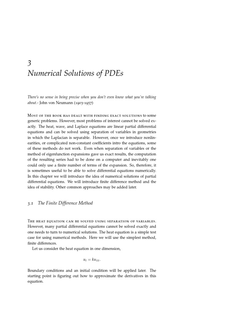 Numerical Pde Pdf Partial Differential Equation Differential Equations 