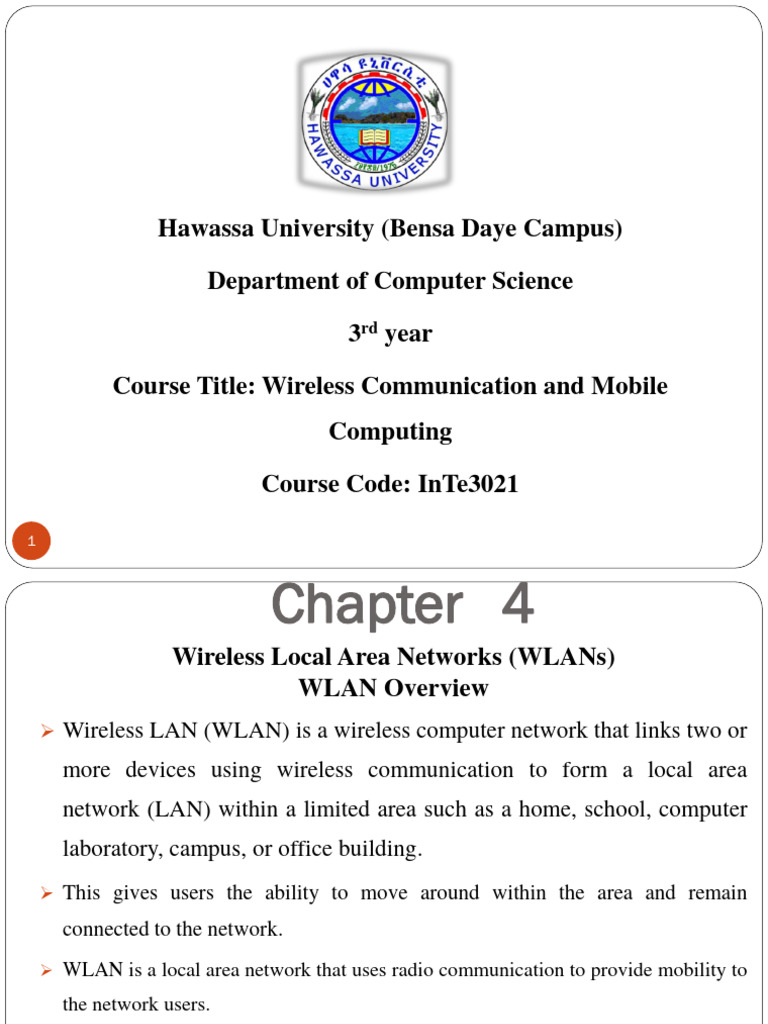 Ch#4 Wirless Communication and Mobil Computing | PDF | Wireless Lan | Ieee 802.11