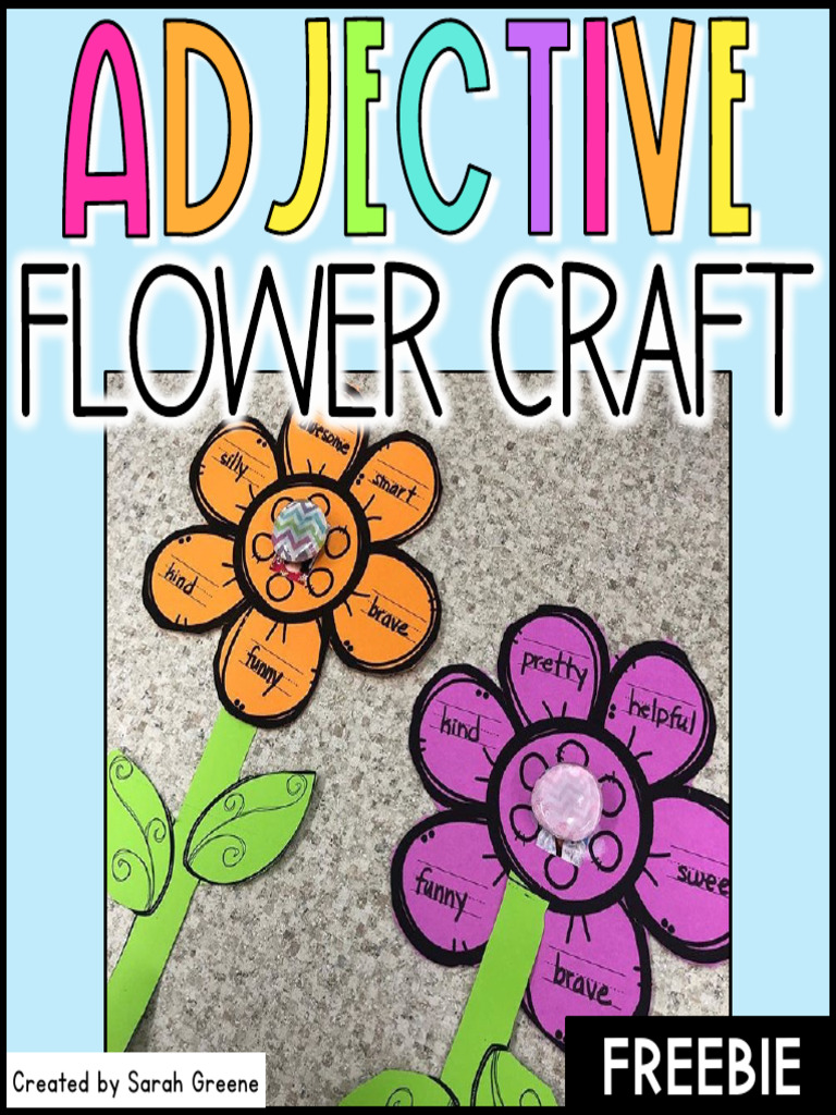 Adjective Flower Freebie For Spring | PDF | Language Arts & Discipline ...
