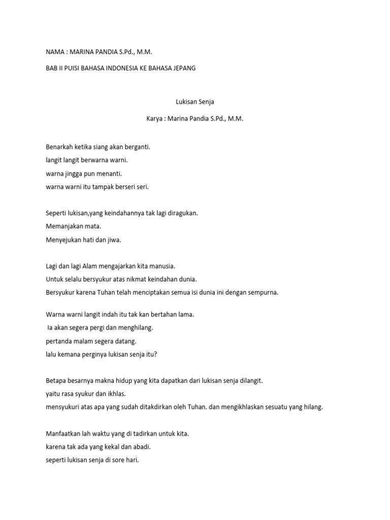 BAB 2 Puisi B. Indo - B. Jepang | PDF