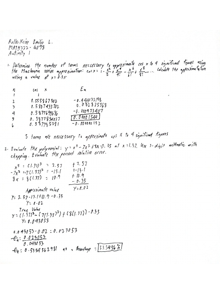 Rolle K. G098 Activity 1 | PDF